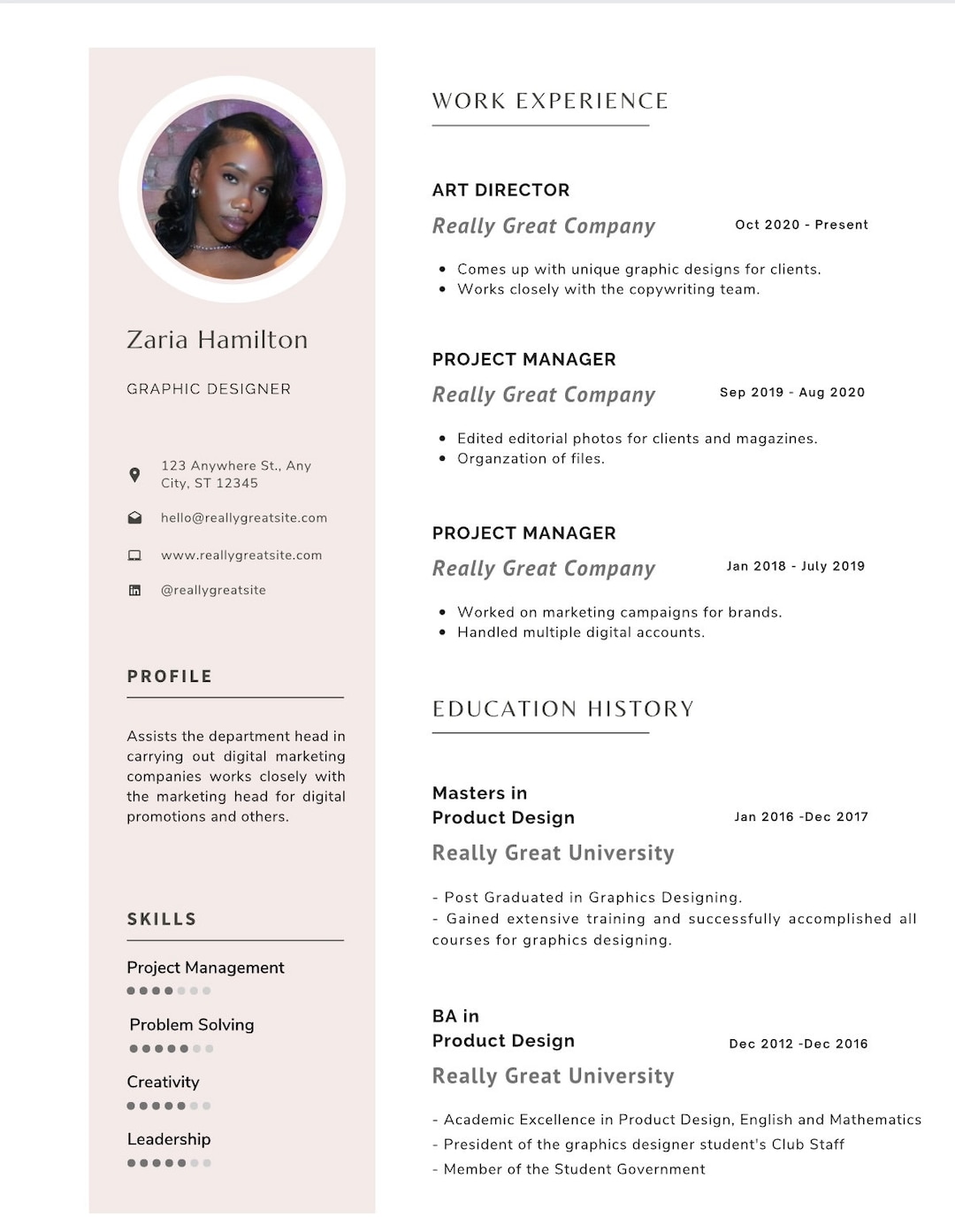 Editable Resume Template - Etsy