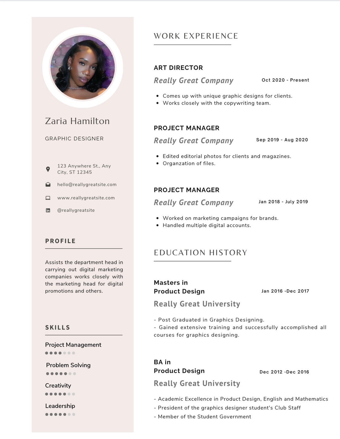 Editable Resume Template - Etsy