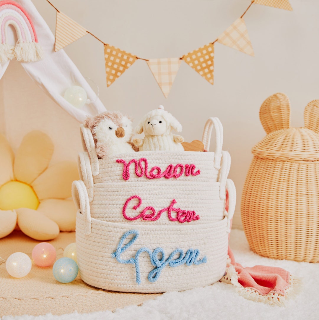Special Personalized Baby Basket Gift, Basket for Baby Shower, Cute ...