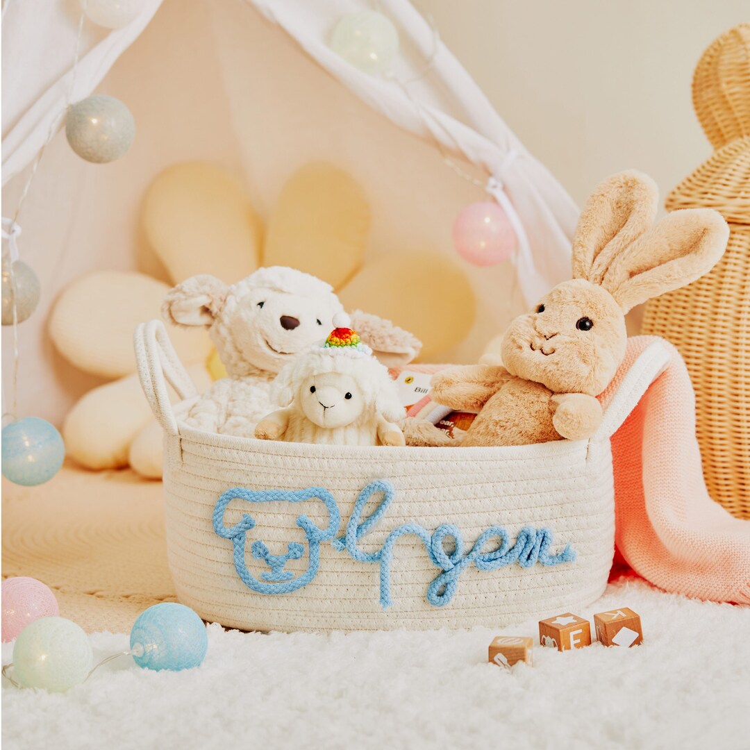 Personalized Cute Baby Gift Basket, Basket Baby Shower Basket, Lovely ...