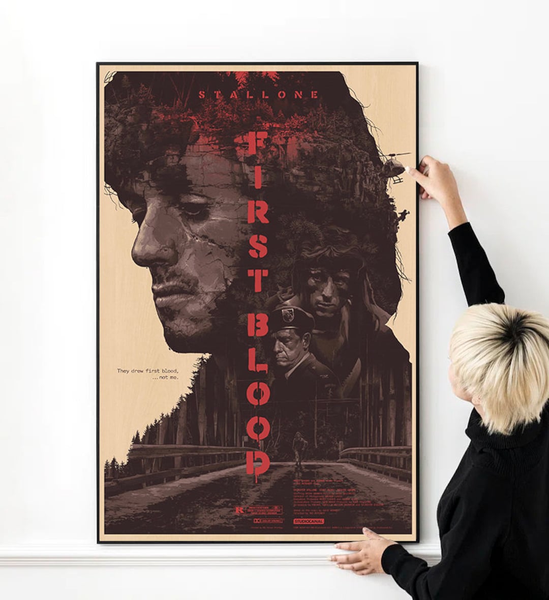 Rambo First Blood Soldier Vietnam Stallone Movie Poster High Quality ...