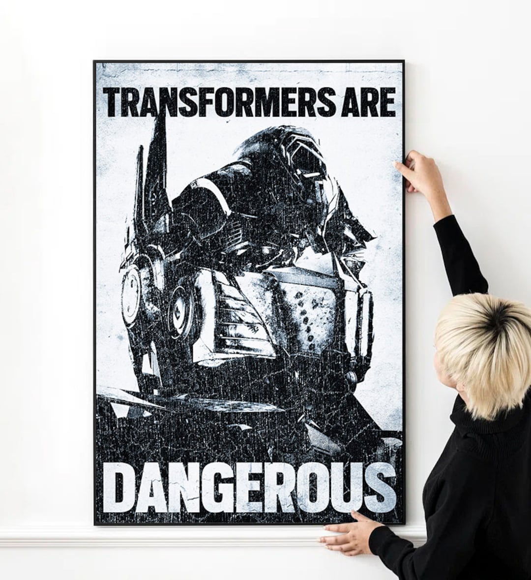 Transformers Black and White Propaganda Artwork Poster '' Transformers ...