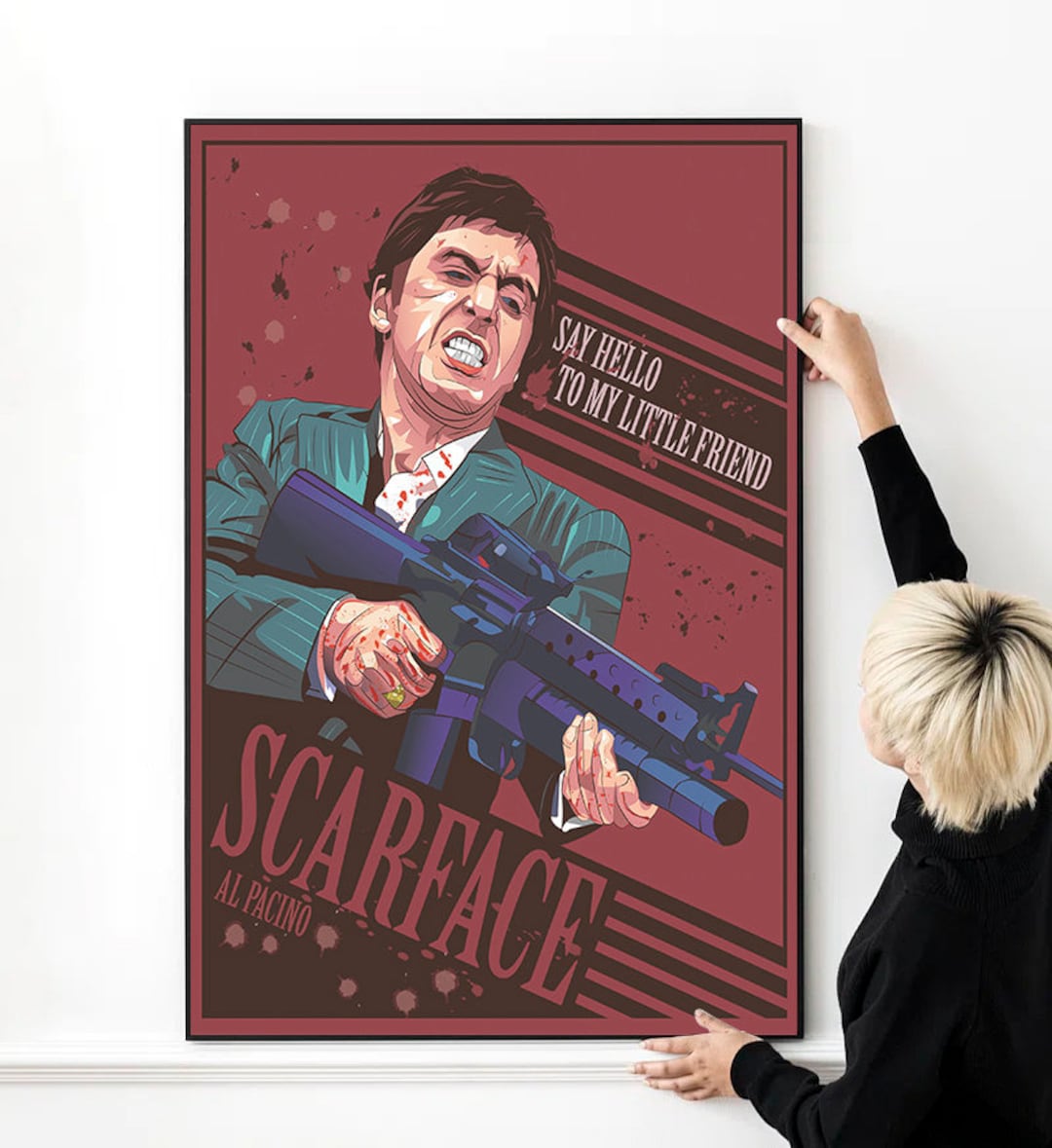 Scarface Say Hello to My Little Friend Tony Montana Poster High Quality ...