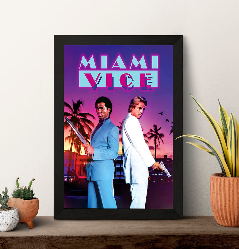 Miami Vice (1984) Movie Poster High Quality Print Photo Wall Art Canvas ...