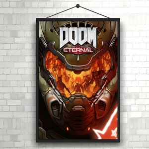 Doom Eternal Video Game Poster High Quality Print Photo Wall Art Canvas ...