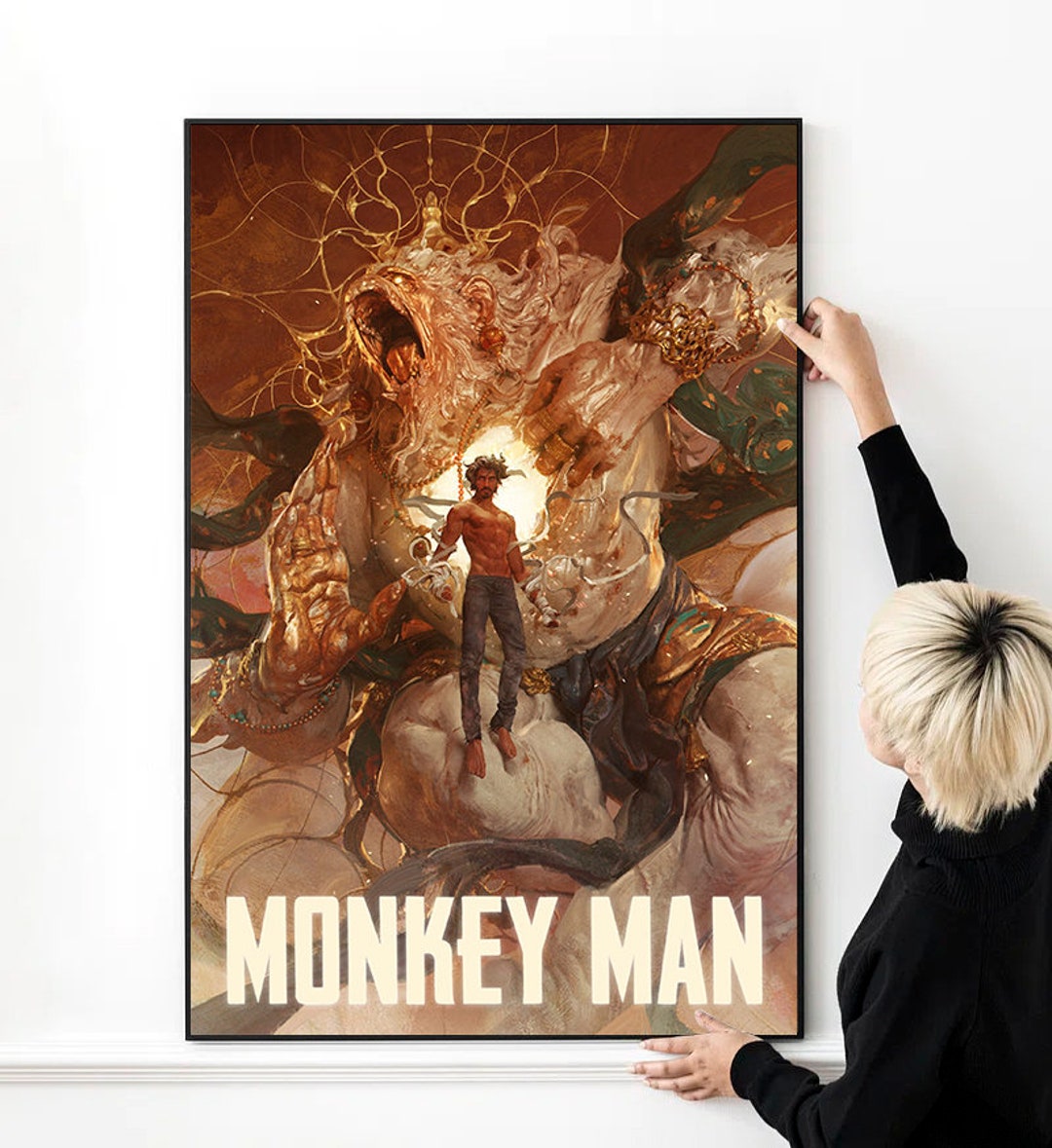 Monkey Man Movie Poster High Quality Print Photo Wall Art Canvas Cloth ...