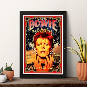 David Bowie Vintage Rock Music Poster High Quality Print Photo Wall Art ...