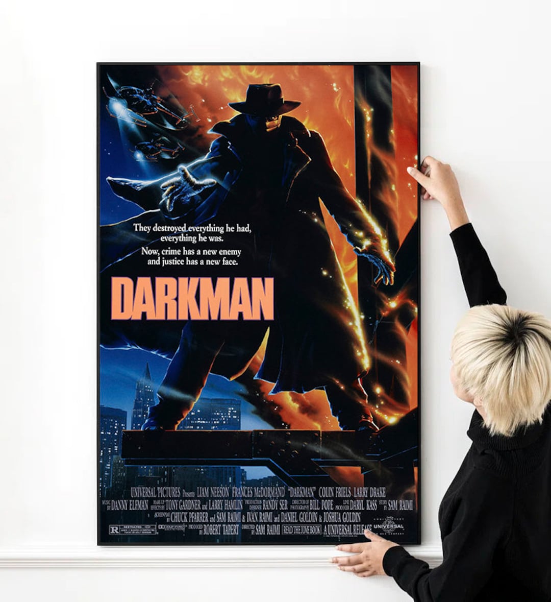 Darkman 1990 Movie Poster High Quality Print Photo Wall Art Canvas ...