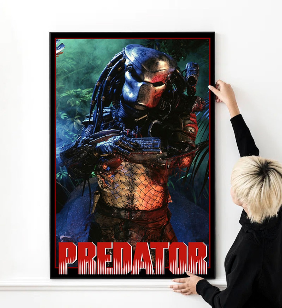Predator Artwork Poster Arnold Schwarzenegger High Quality Print Photo ...