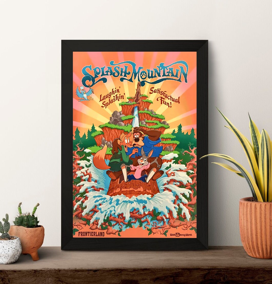 Disney Attraction Poster Splash Mountain Disney World Vintage High ...