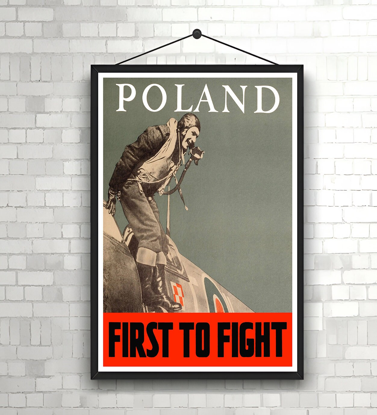WW2 RAF Polish Sqn Propaganda Poster High Quality Print Wall Art Canvas ...