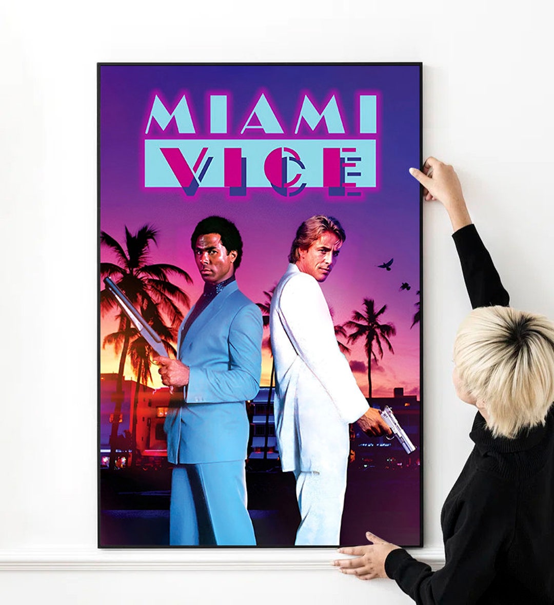 Miami Vice (1984) Movie Poster High Quality Print Photo Wall Art Canvas ...
