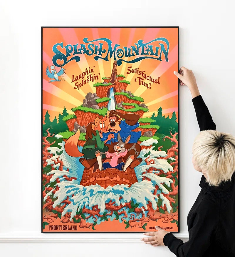 Disney Attraction Poster Splash Mountain Disney World Vintage High ...
