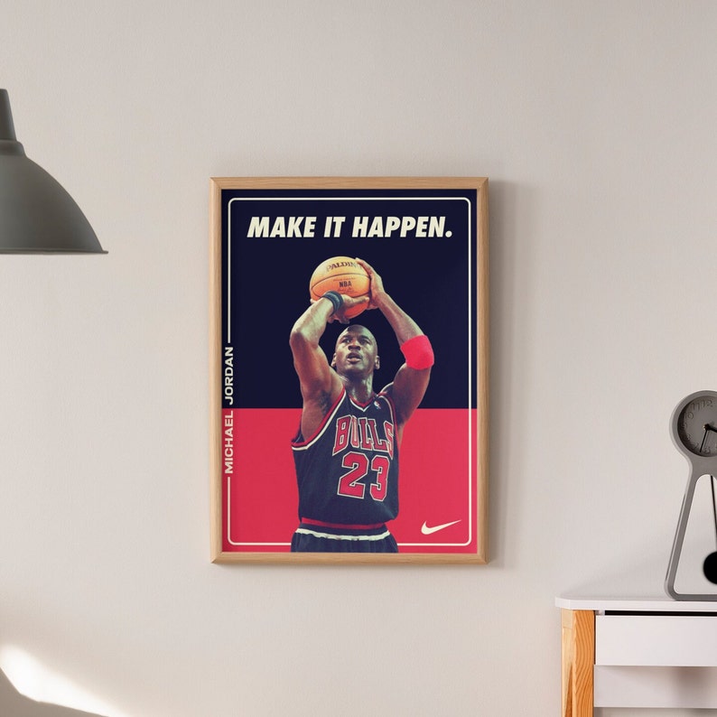 Michael Jordan Quote Poster Motivational Basketball Print Chicago Bulls ...