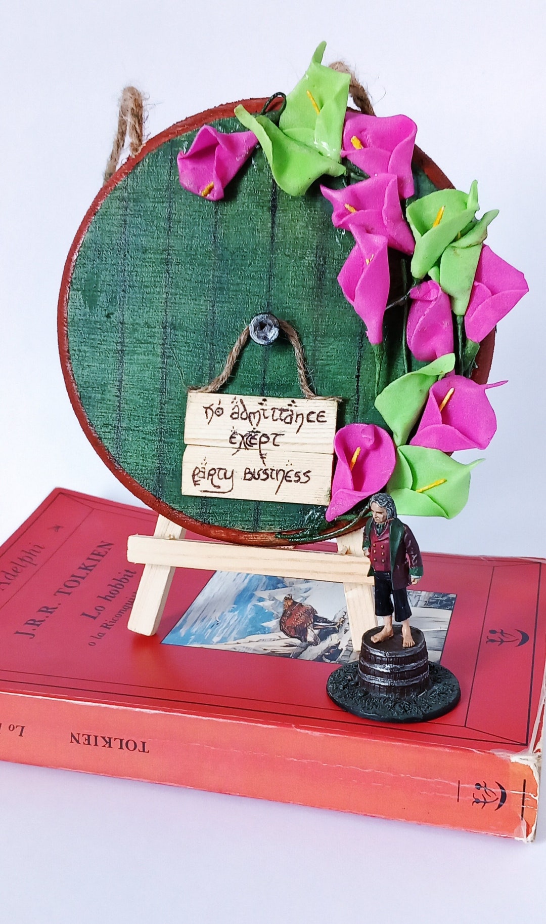 Hobbit Door Ornament, Lord of the Rings, Handmade, Wood. Decoration for ...