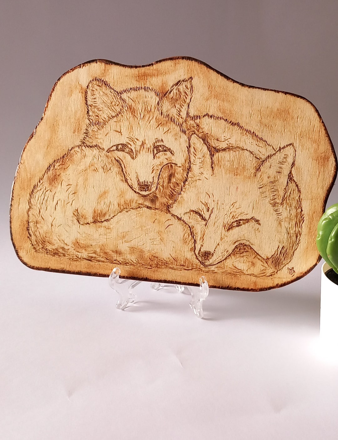 Pyrography Fox Art Plaque. Natural Drawing, Wall Decoration, Celtic ...