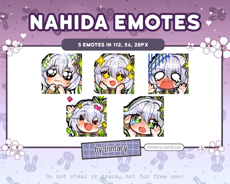 Genshin Impact Nahida Emote Set for Twitch/discord | Custom Twitch ...