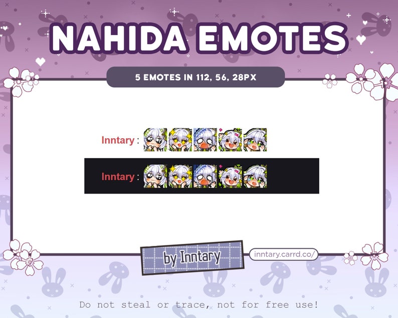 Genshin Impact Nahida Emote Set for Twitch/discord | Custom Twitch ...
