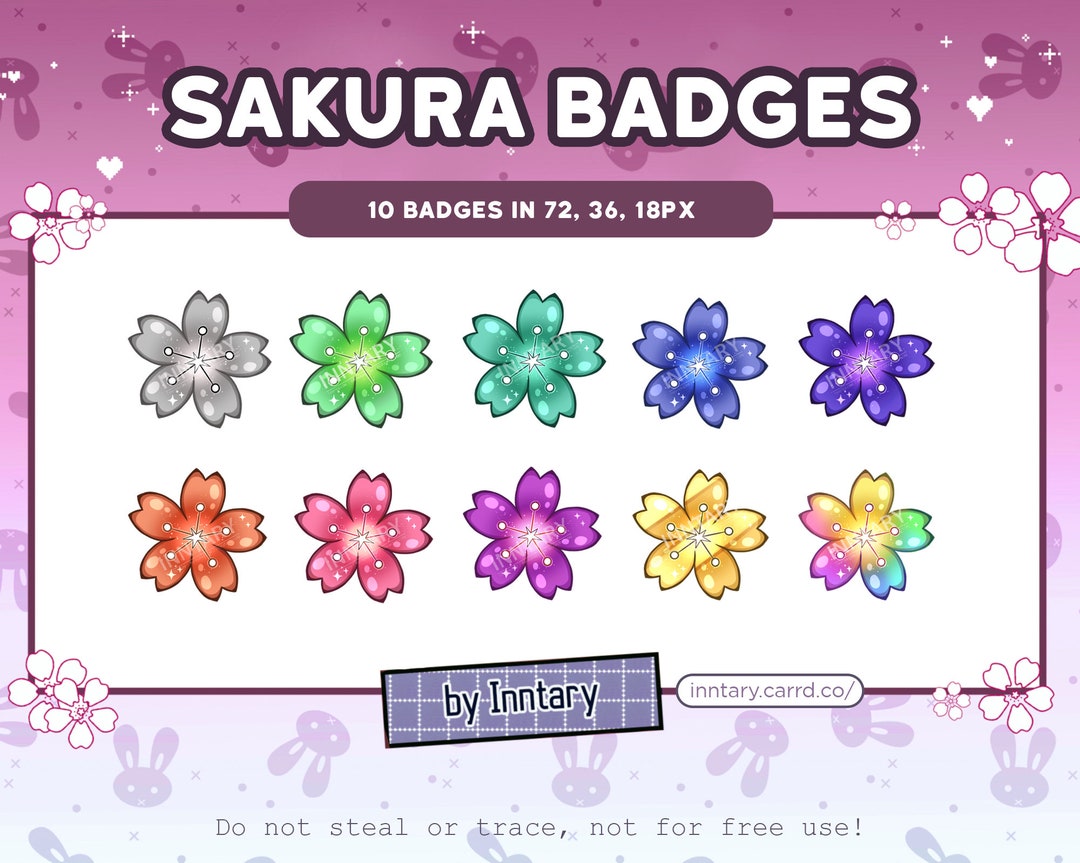 Sakura Sub Badges for Twitch/youtube/discord | Bit Badges | Stream ...