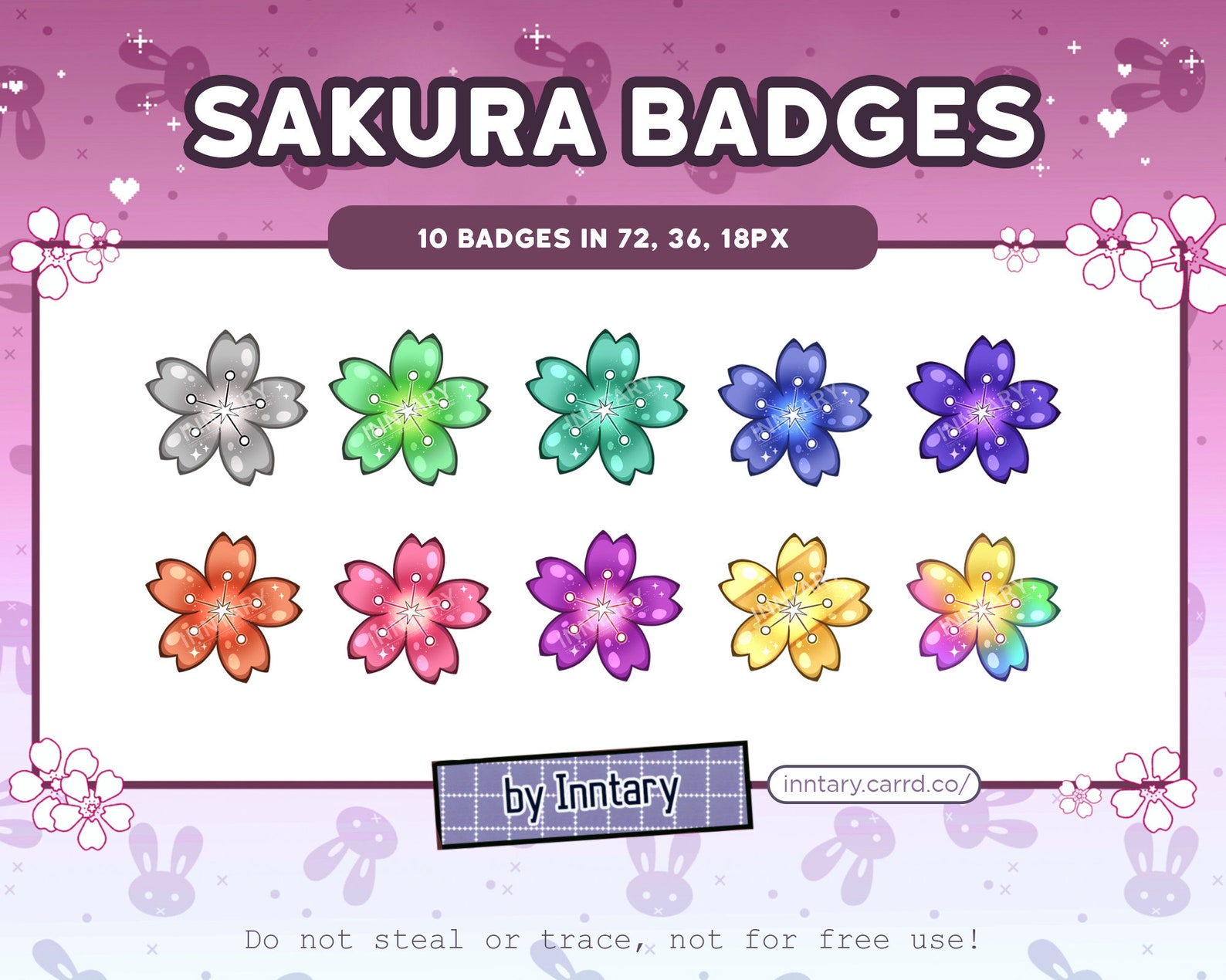 Sakura Sub Badges for Twitch/youtube/discord | Bit Badges | Stream ...
