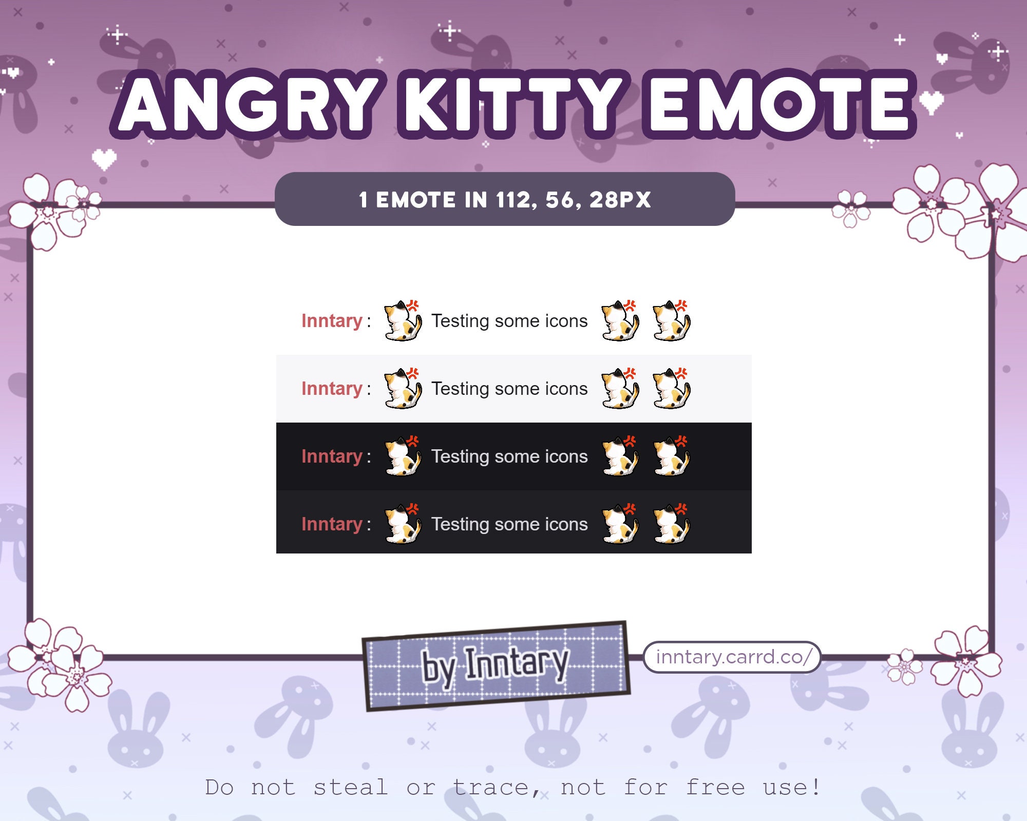 Angry Kitty Emote for Twitch/discord | Custom Twitch Emotes | Kawaii ...