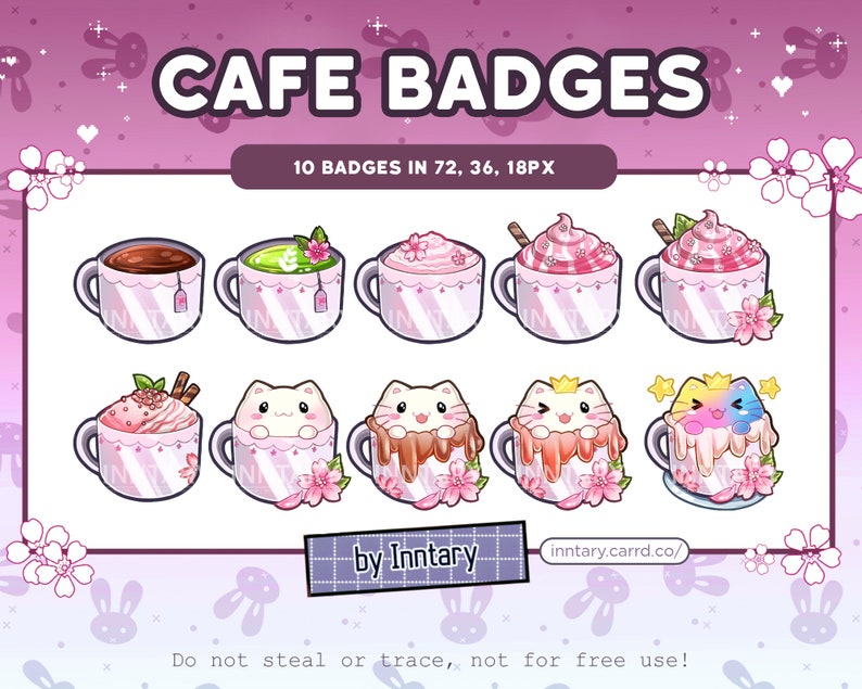 Cat Cafe Sub Badges for Twitch/youtube/discord | Bit Badges | Stream ...