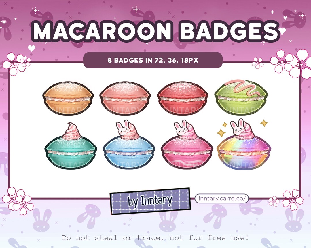 Macaroon Dessert Sub Badges for Twitch/youtube/discord | Bit Badges ...