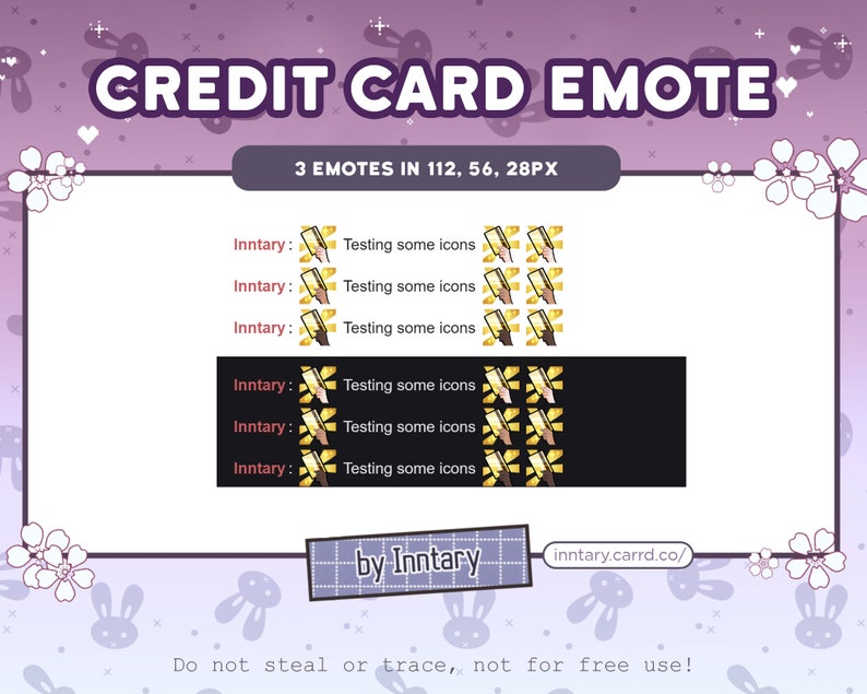 Credit Card Emote for Twitch/discord | Custom Twitch Emotes | Kawaii ...