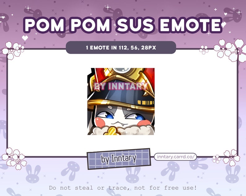 Honkai Star Rail Pom Pom Sus Emote For Twitchdiscord Custom Twitch Emotes Kawaii Twitch