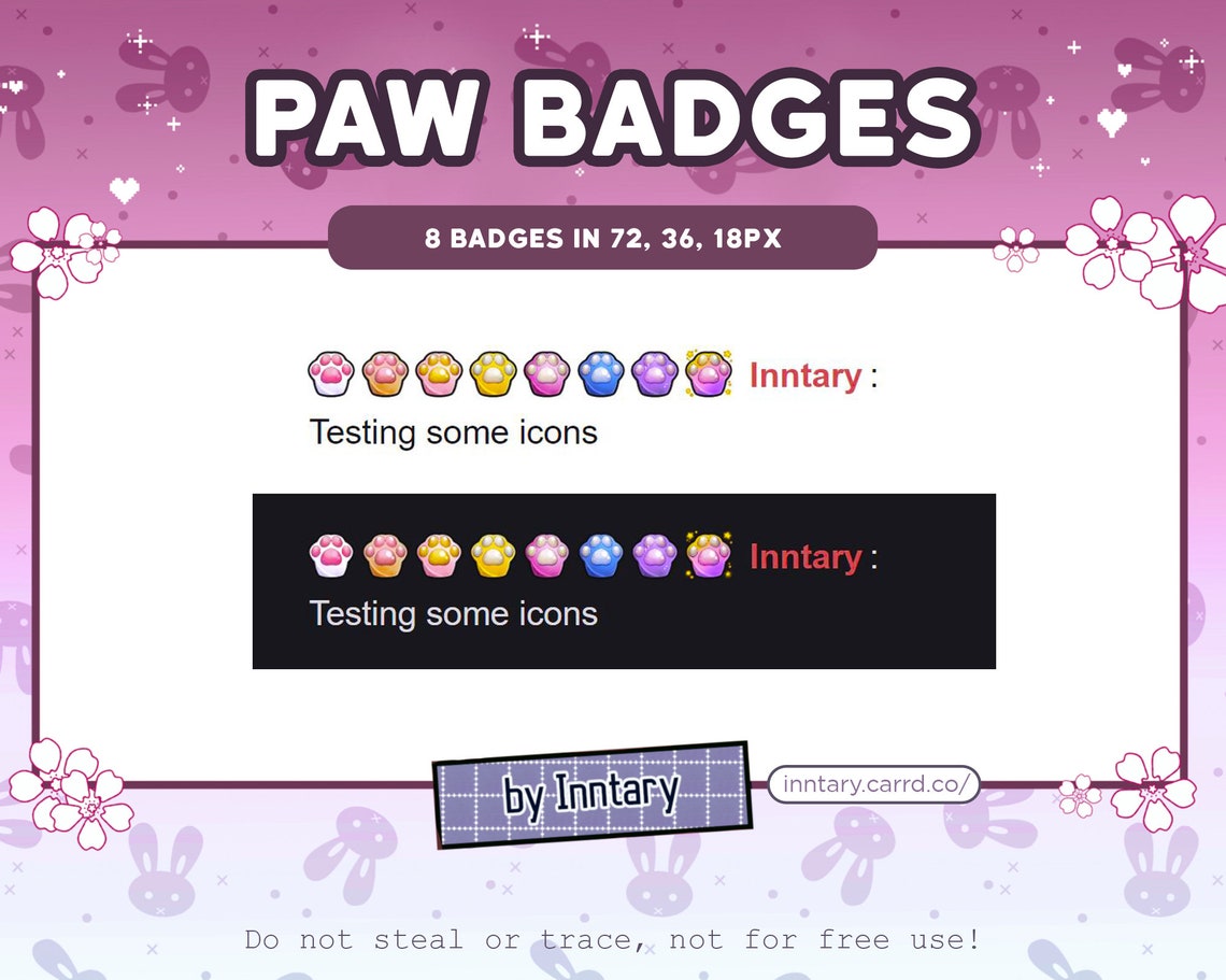 Cat Dog Paws Sub Badges for Twitch/youtube/discord | Bit Badges ...