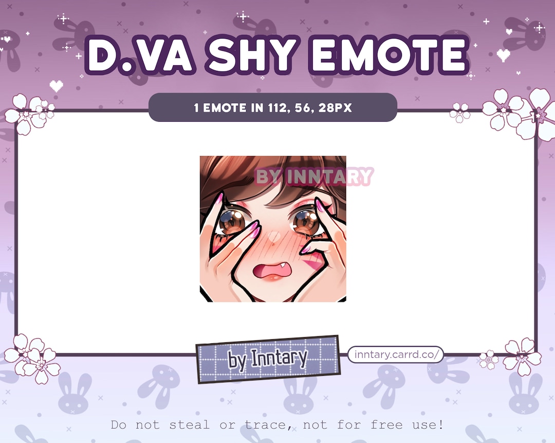 DVA Overwatch 2 SHY Emote for Twitch/discord | Custom Twitch Emotes ...