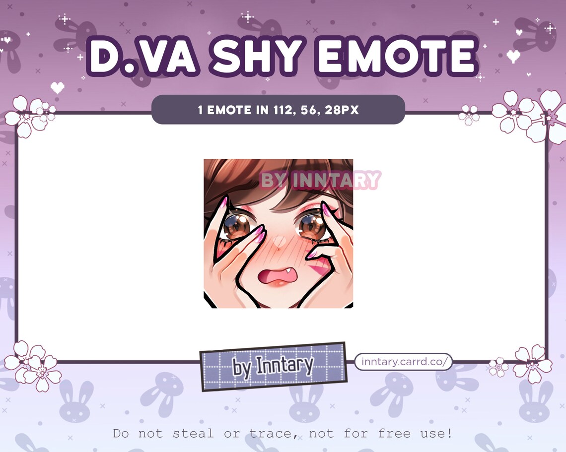 DVA Overwatch 2 SHY Emote for Twitch/discord | Custom Twitch Emotes ...