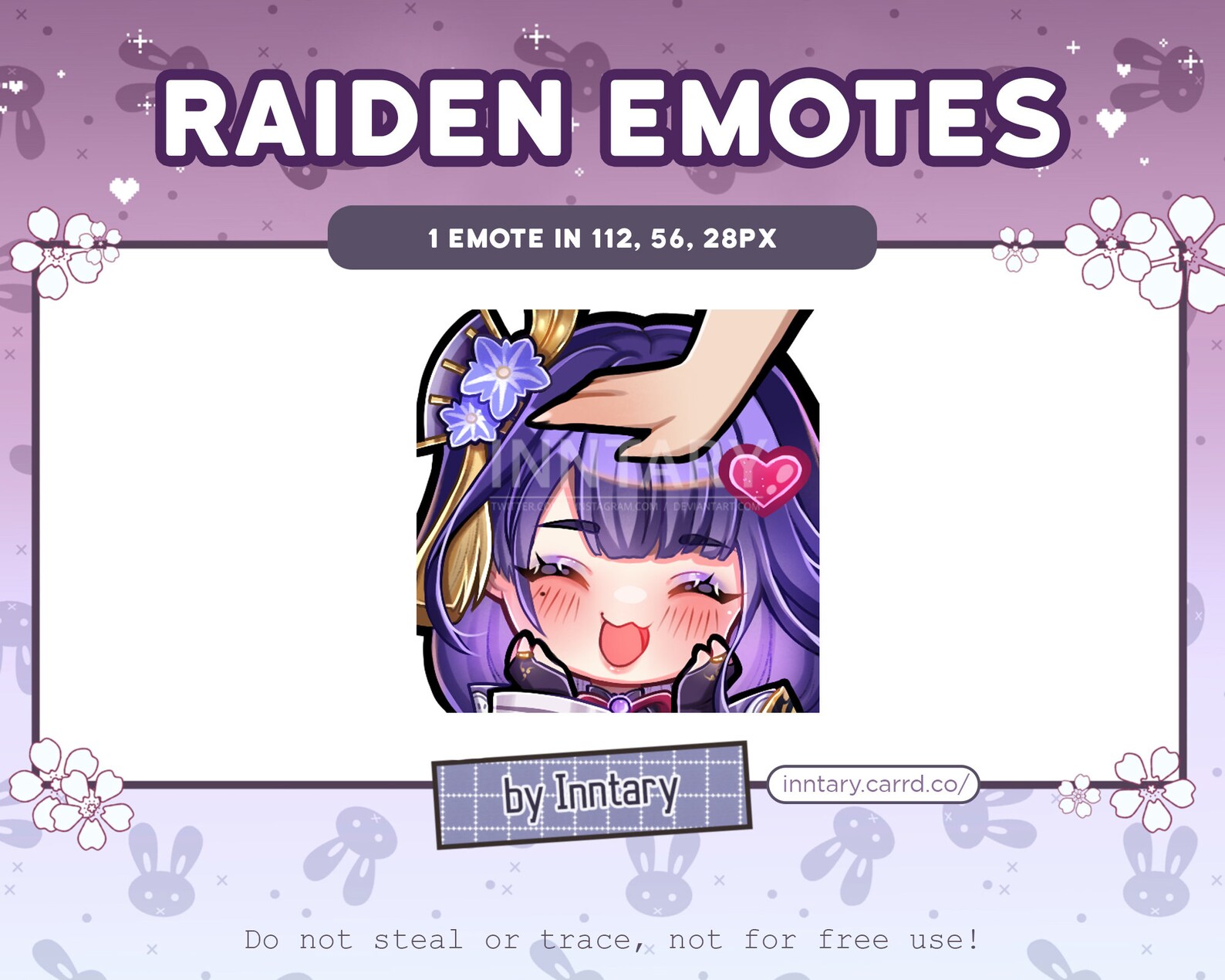 Genshin Impact Raiden Shogun PAT Emote for Twitch/discord Custom Twitch ...