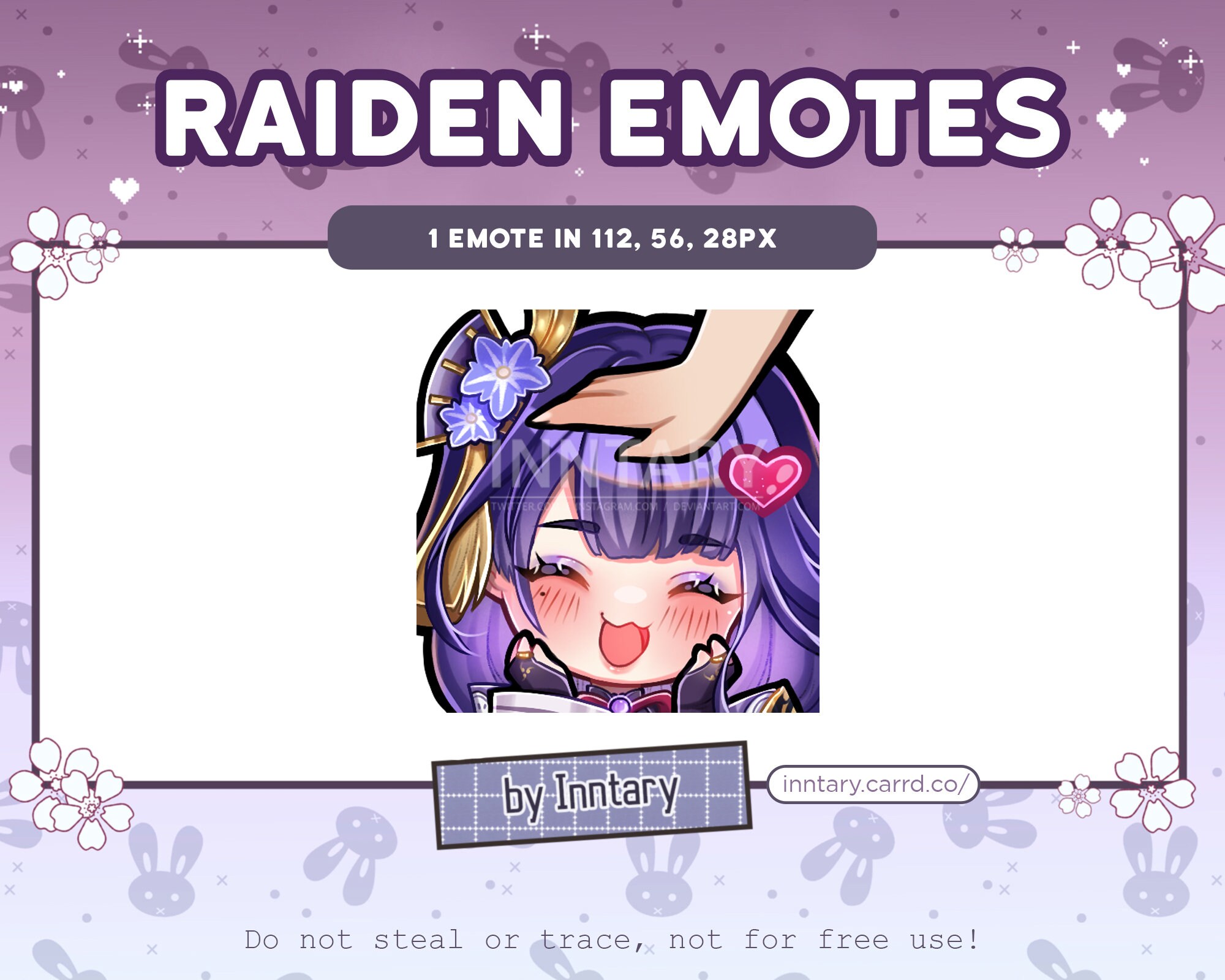 Genshin Impact Raiden Shogun PAT Emote for Twitch/discord Custom Twitch ...