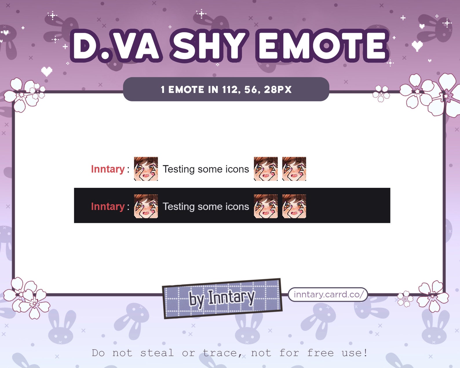 DVA Overwatch 2 SHY Emote for Twitch/discord | Custom Twitch Emotes ...