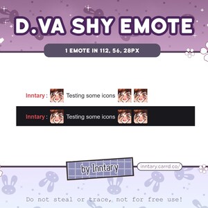 DVA Overwatch 2 SHY Emote for Twitch/discord | Custom Twitch Emotes ...
