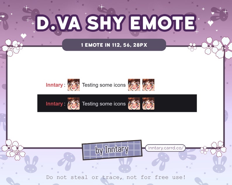 DVA Overwatch 2 SHY Emote for Twitch/discord | Custom Twitch Emotes ...