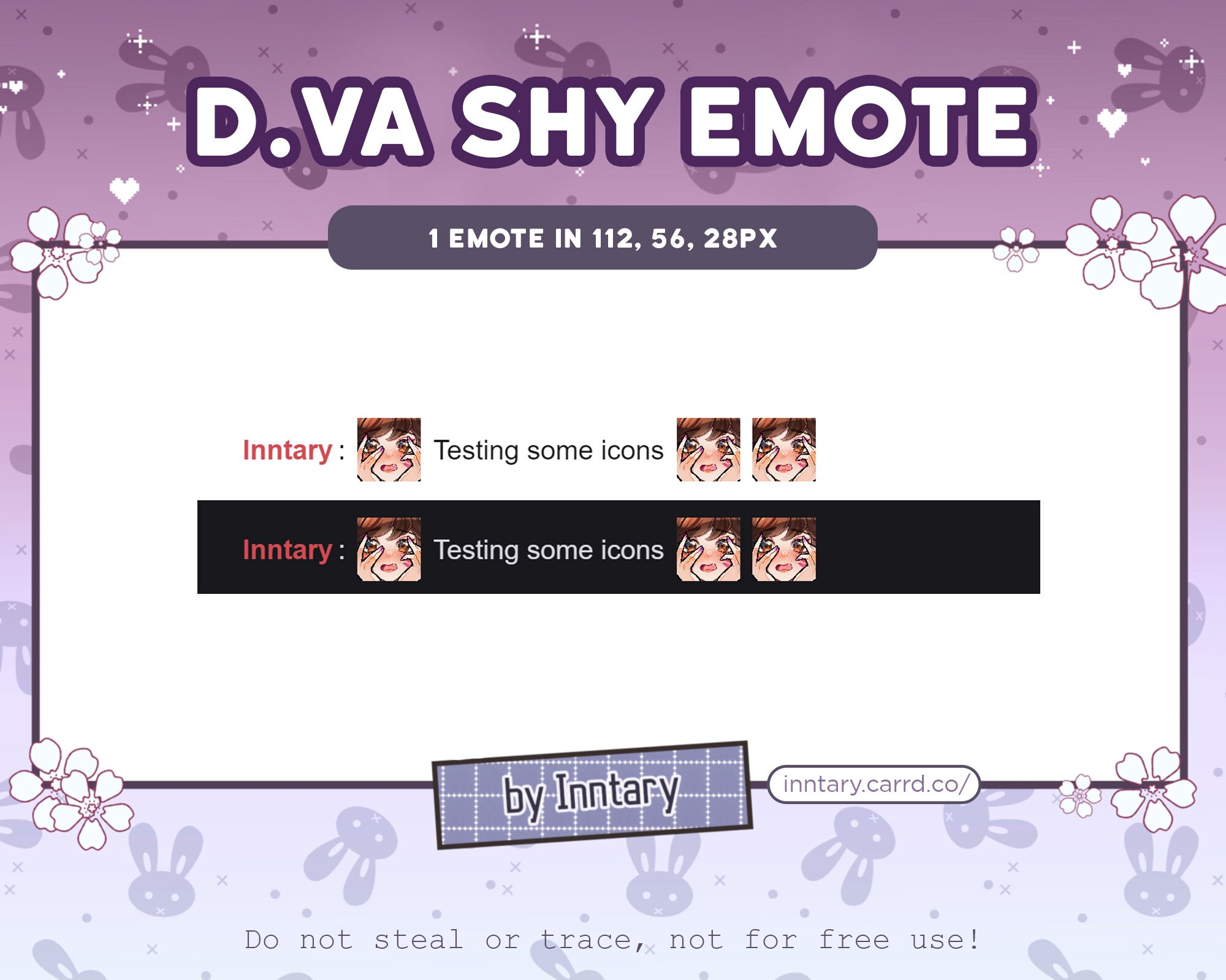 DVA Overwatch 2 SHY Emote for Twitch/discord | Custom Twitch Emotes ...