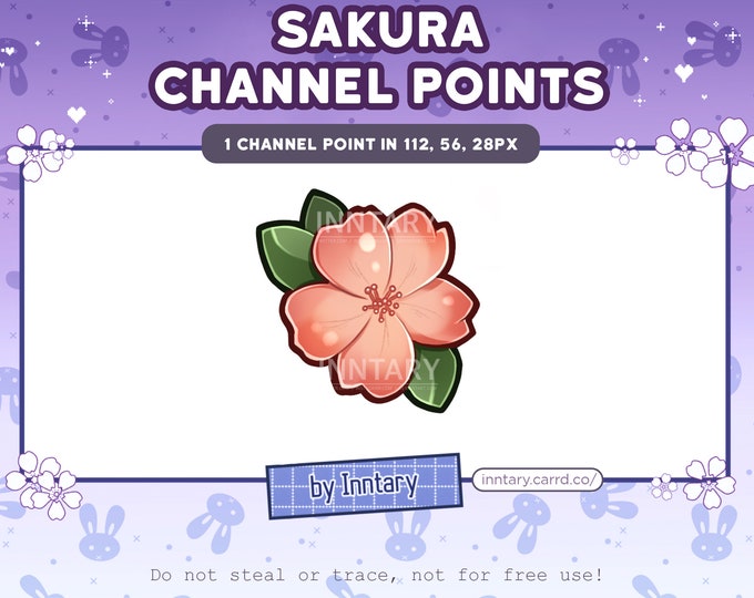 Pink Sakura Cherry Blossom Flower Pixel for Twitch Channel Points Icon ...