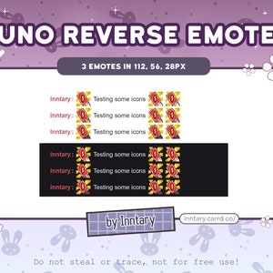 UNO Reverse Card Emote für Twitch/Discord | Individuelle Twitch Emotes ...