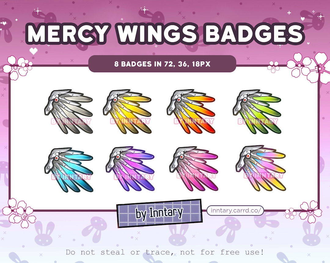 Overwatch 2 Mercy Wings Sub Badges for Twitch/youtube/discord | Bit ...