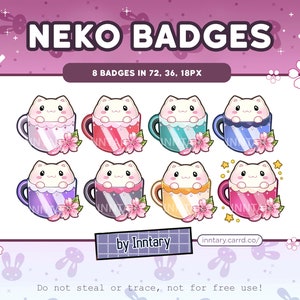 Cat TEA CUPS Sub Badges for Twitch/youtube/discord | Bit Badges ...