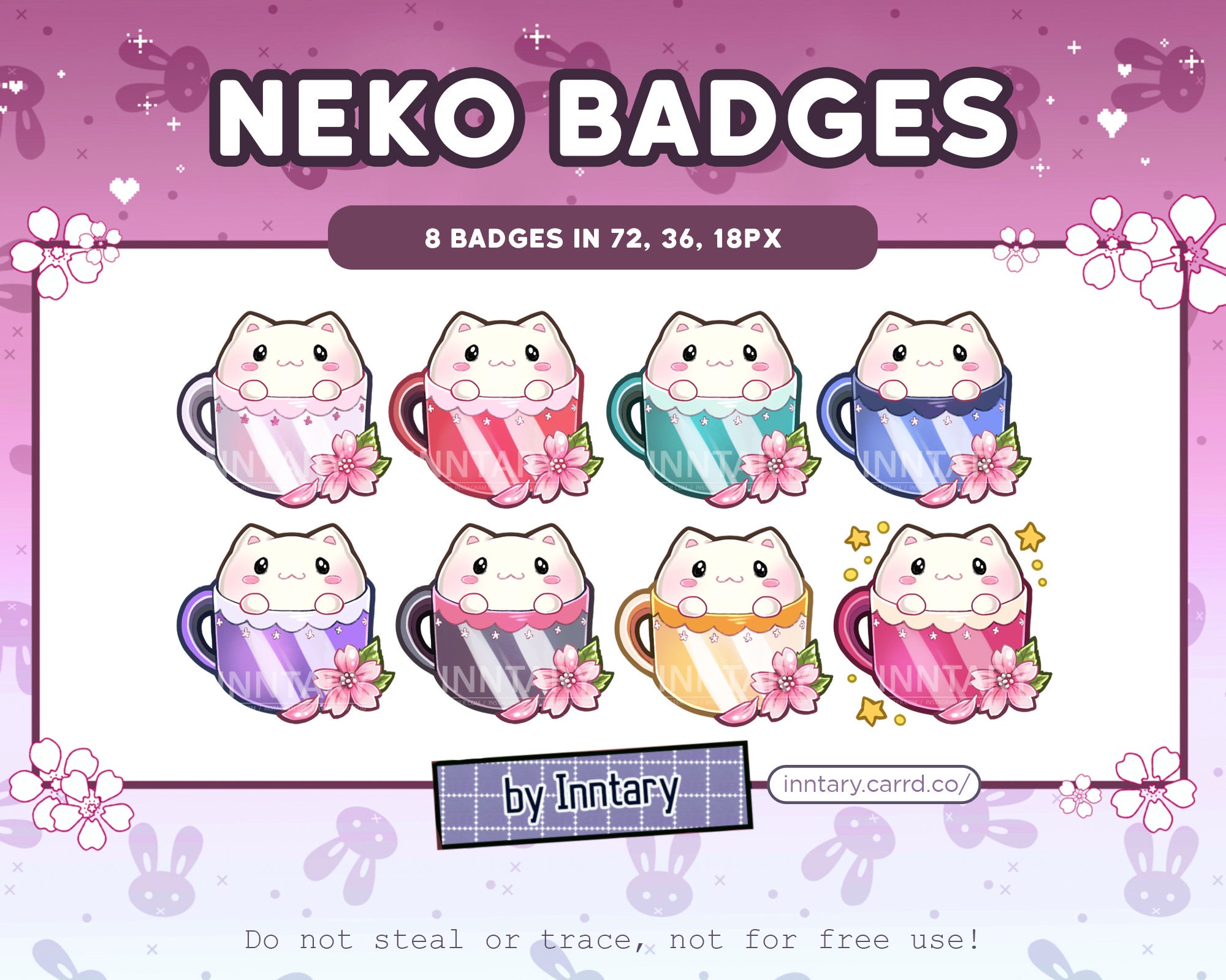 Cat TEA CUPS Sub Badges for Twitch/youtube/discord | Bit Badges ...