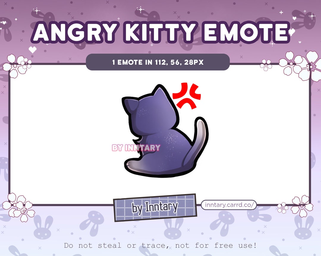 Angry Kitty Emote for Twitch/discord | Custom Twitch Emotes | Kawaii ...