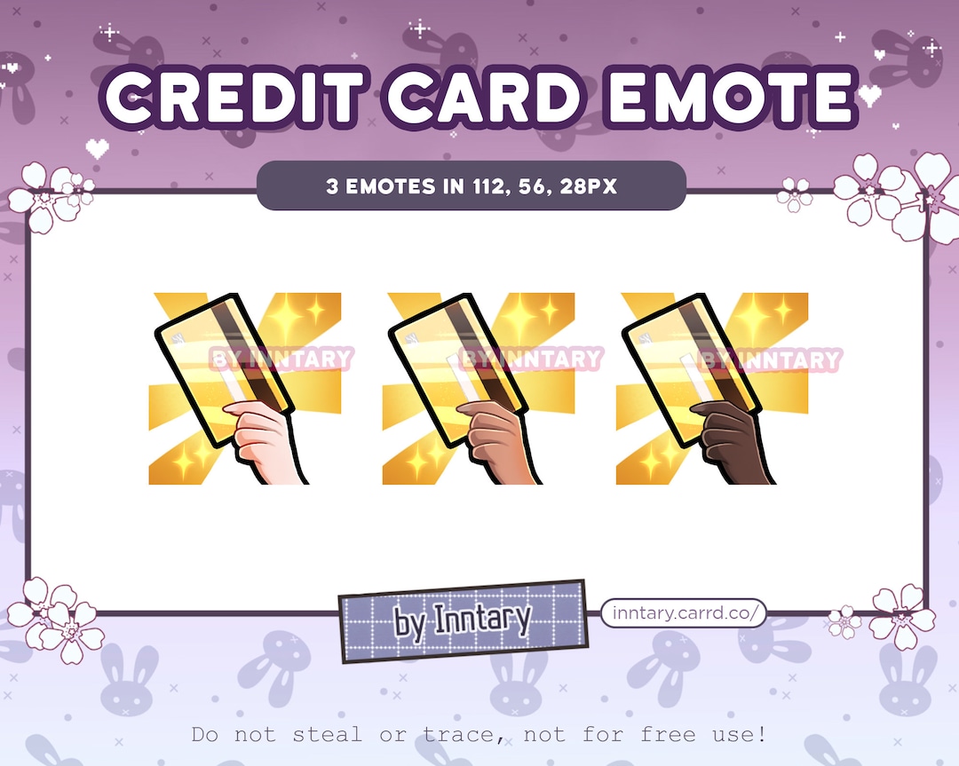 Credit Card Emote for Twitch/discord | Custom Twitch Emotes | Kawaii ...