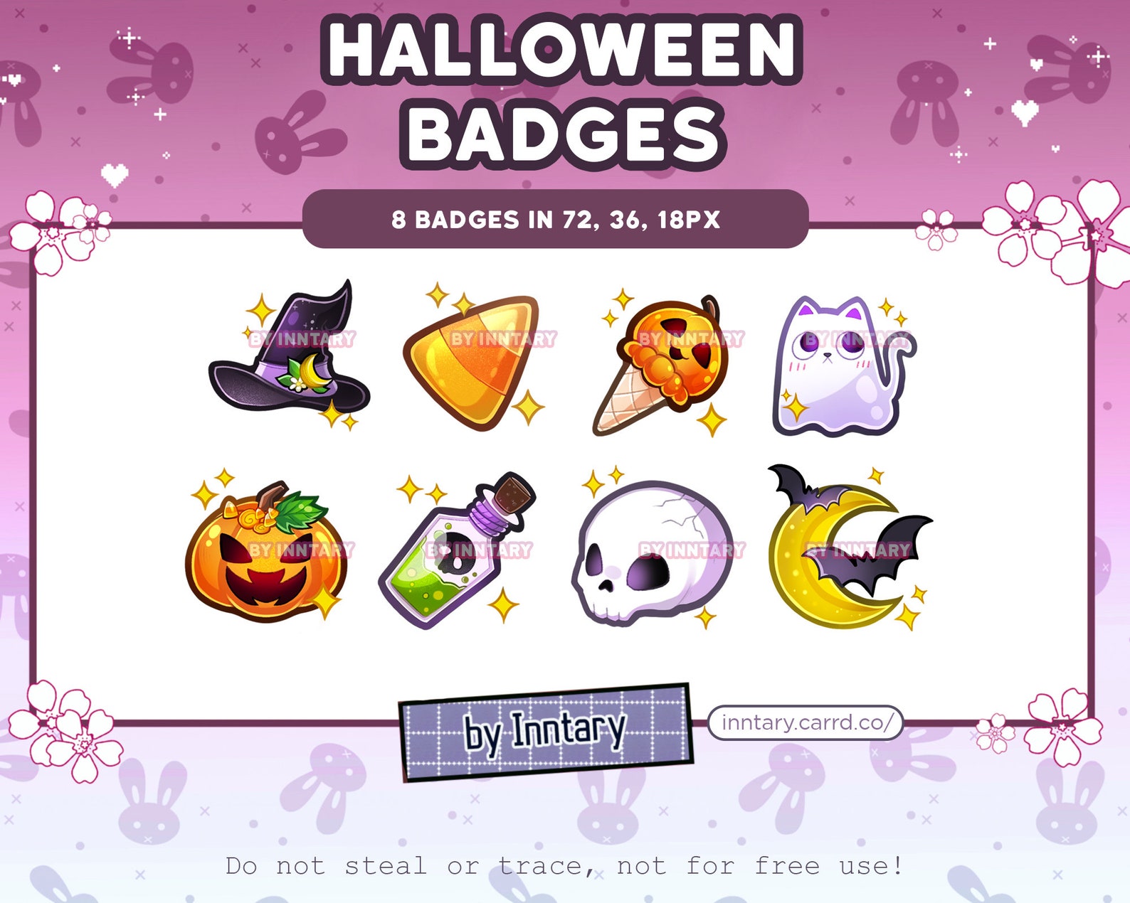 CUTE HALLOWEEN Sub Badges for Twitch/youtube/discord | Bit Badges ...