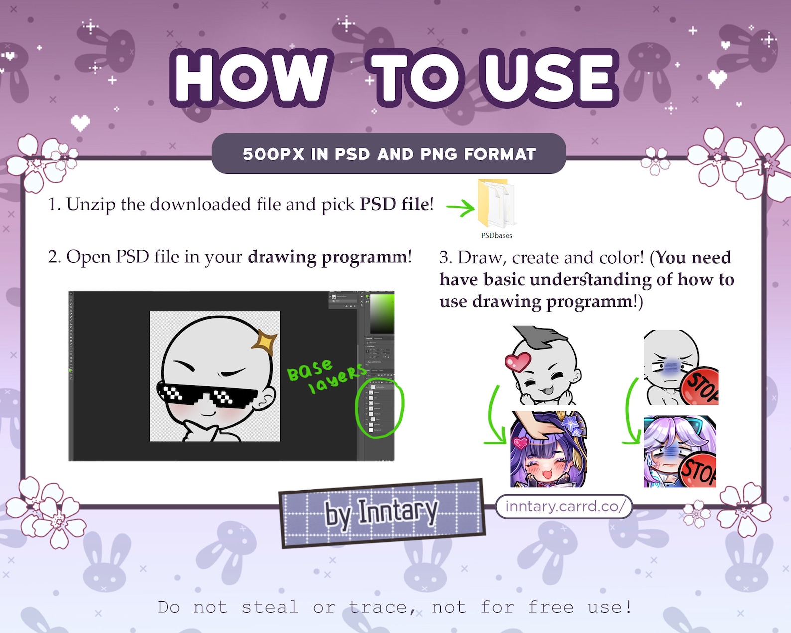 15x DIY Emote Bases for Twitch/discord | Emote Base Pack | Draw Your ...