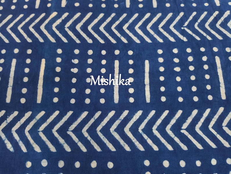 By the Yard Indigo Blue Fabric, Indian Cotton Fabric, Women Clothing ...