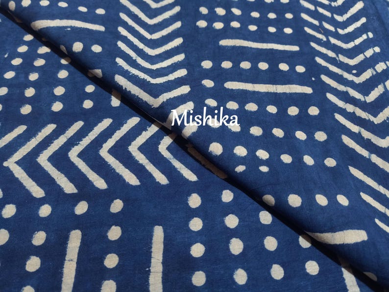 By the Yard Indigo Blue Fabric, Indian Cotton Fabric, Women Clothing ...