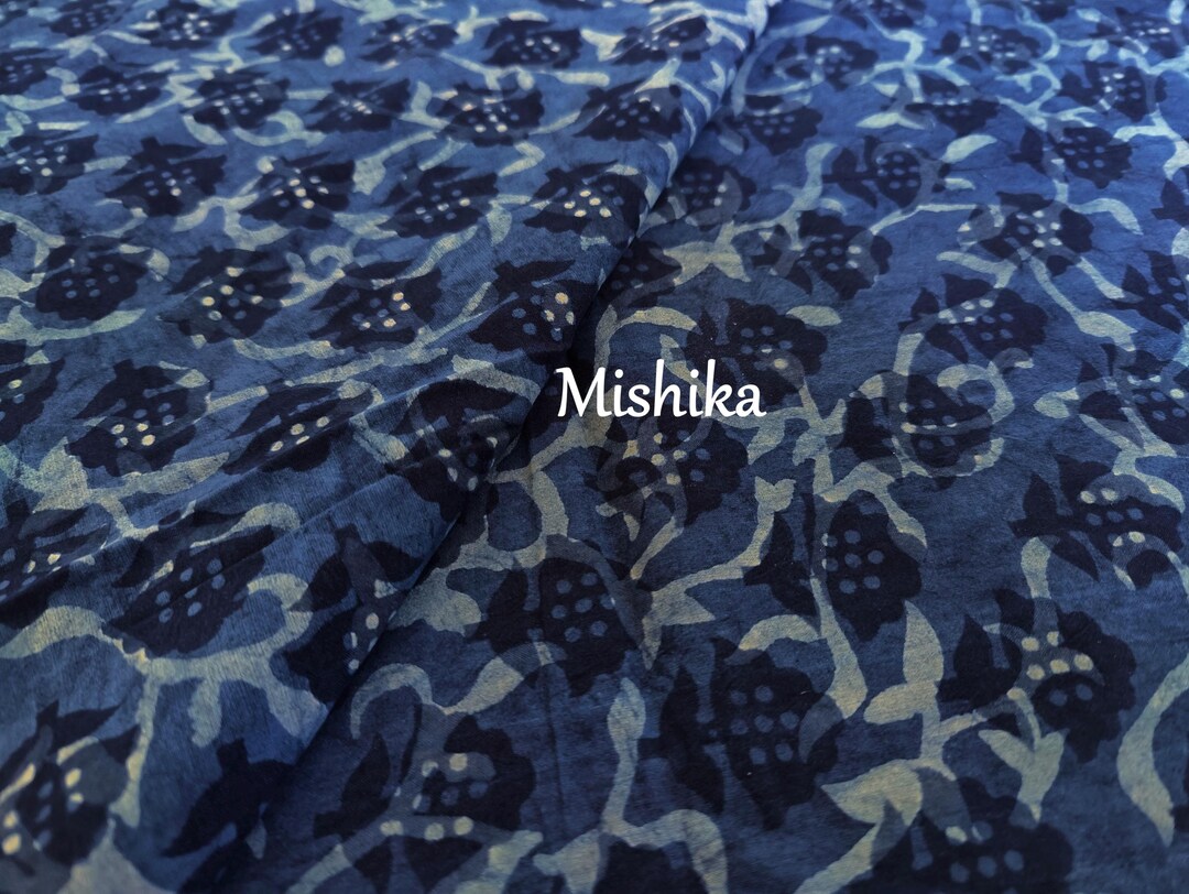 Indigo Blue Fabric, Sewing Fabric, Natural Hand Dye Fabric, Dressmaking ...
